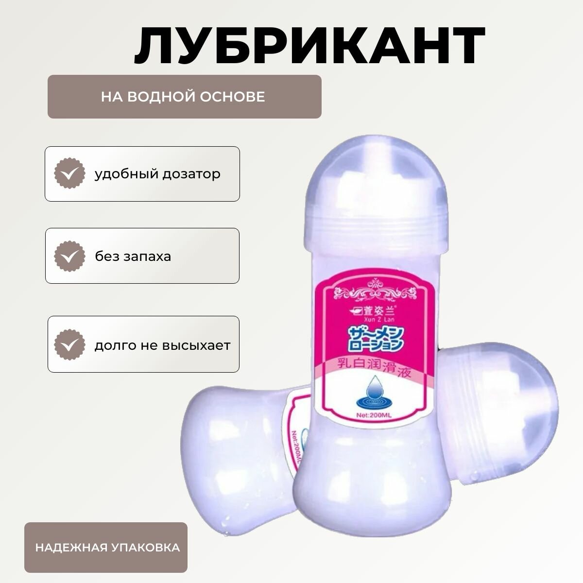 Лубрикант интимная гель-смазка на водной основе, для анального и вагинального секса