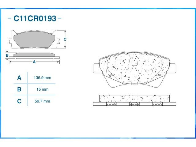 Колодки тормозные дисковые CWORKS арт. c11cr0193