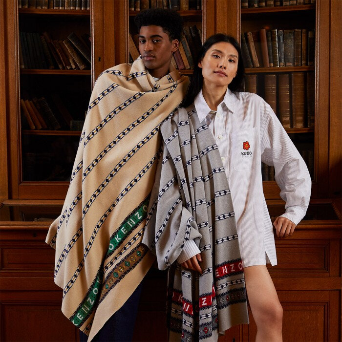 Плед Kenzo Норвежский узор (Fairisle) Красный (Rouge) 130x170 см