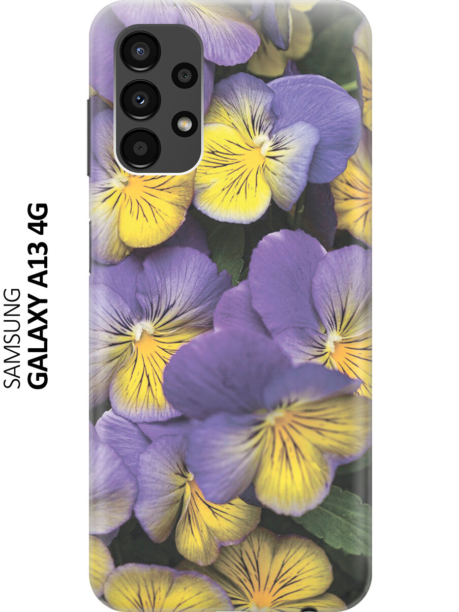 Силиконовый чехол Фиолетовые и желтые фиалки на Samsung Galaxy A13 4G / Самсунг А13 4Г