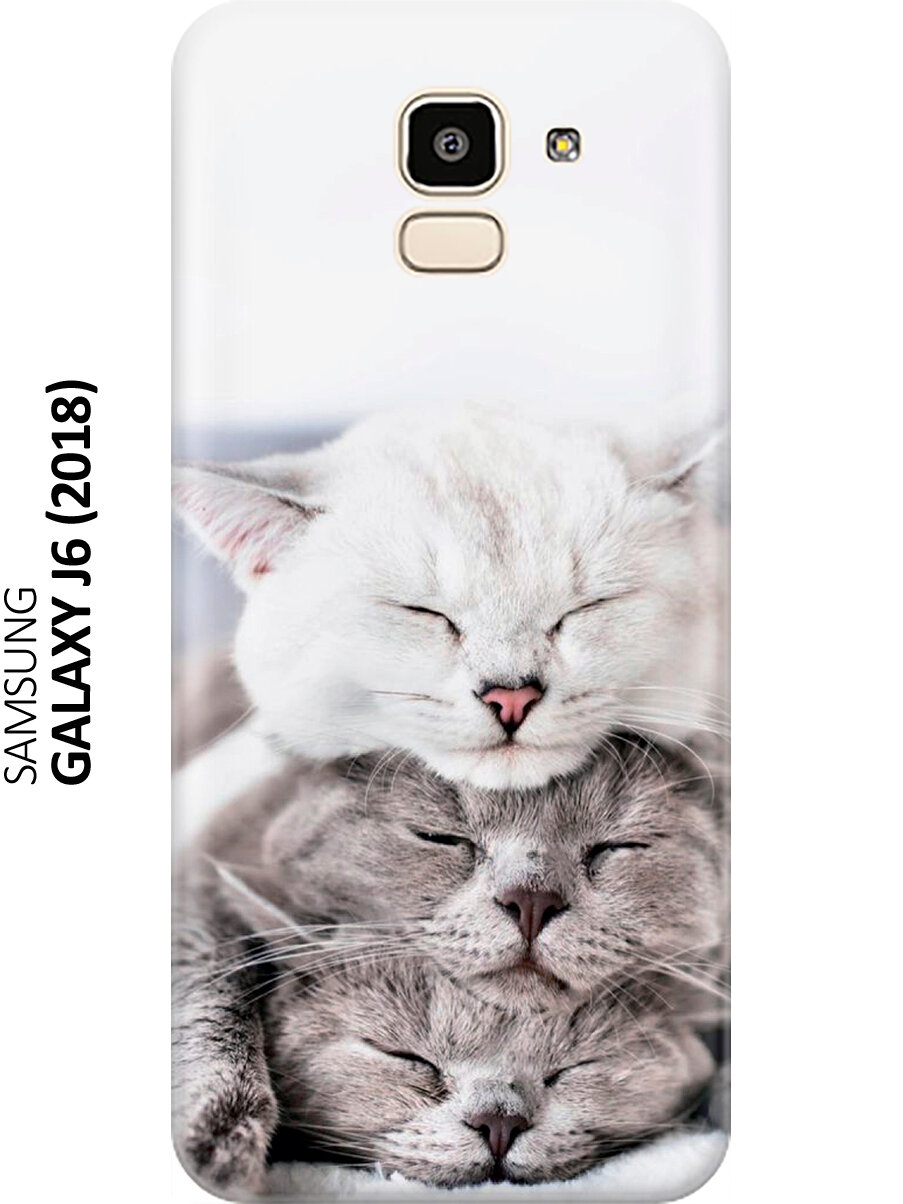 Силиконовый чехол Три кота на Samsung Galaxy J6 (2018) / Самсунг Джей 6 (2018)