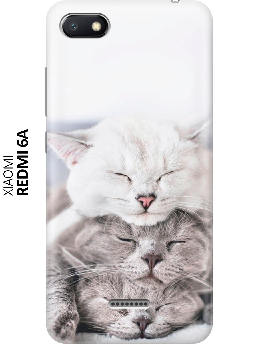 Силиконовый чехол Три кота на Xiaomi Redmi 6A / Сяоми Редми 6А