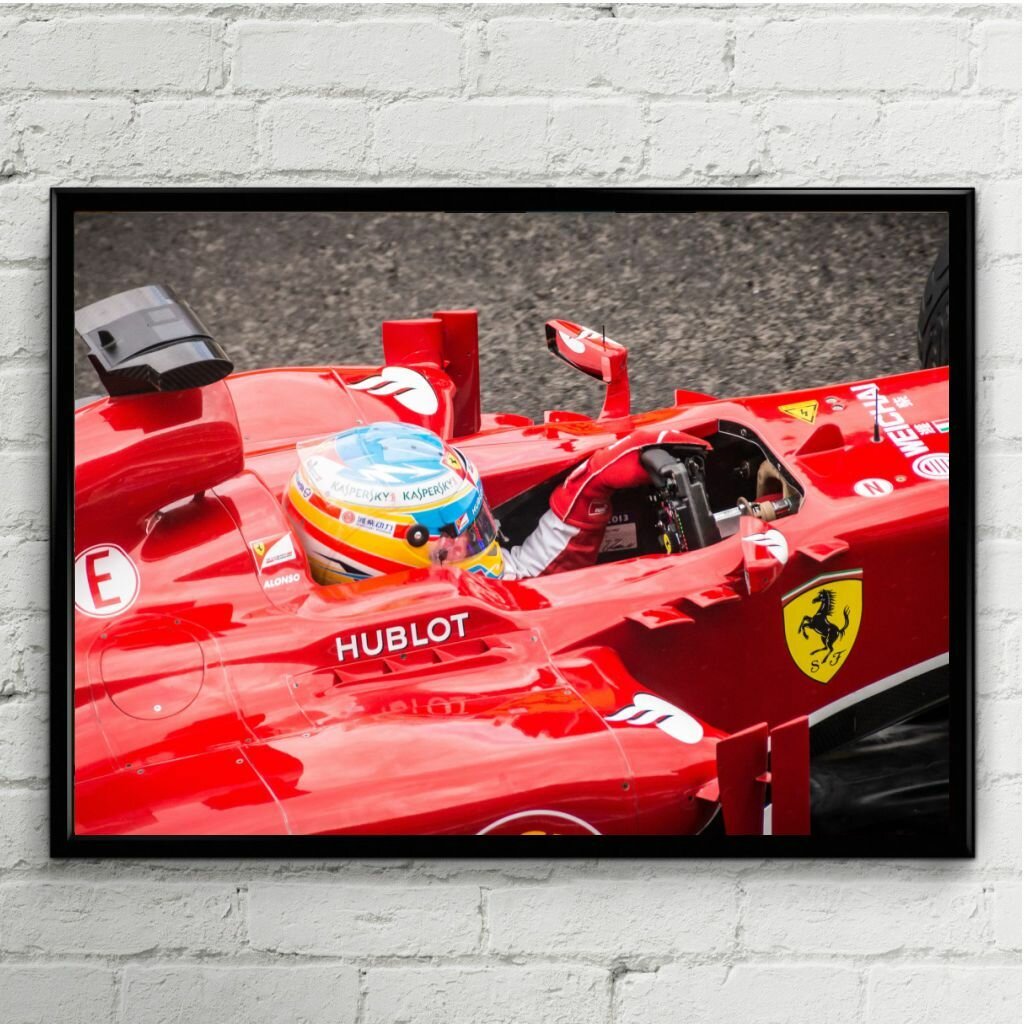 Плакат "alonso at ferrari f1" от Cool Eshe из коллекции "Автомобили", плакат А3