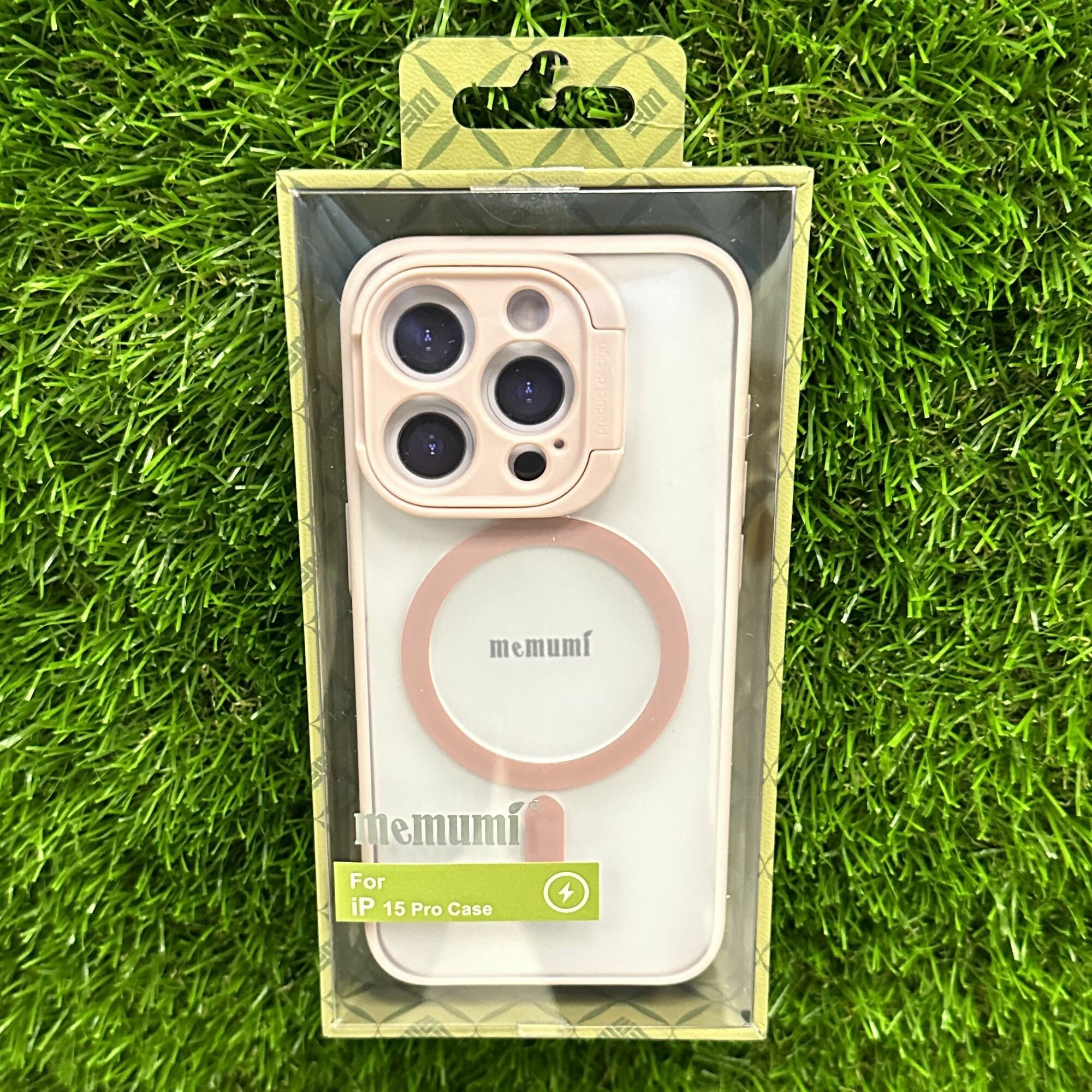 Чехол для iPhone 15 Pro (6.1") Memumi Mech SNAP с магнитом для MagSafe розовый