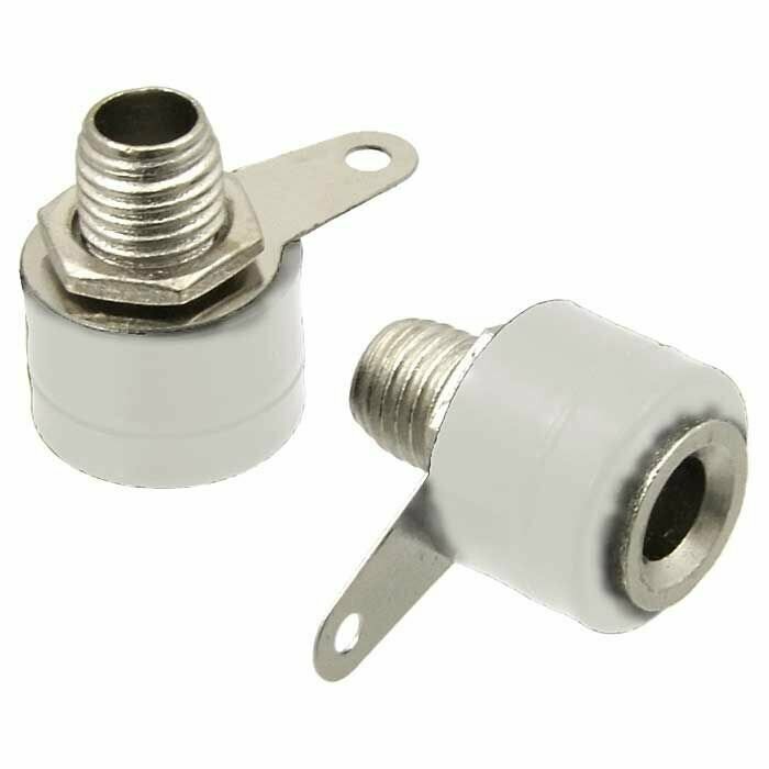 10-0061 AL WHITE, клемма приборная белая, гнездо на панель / 5 штук