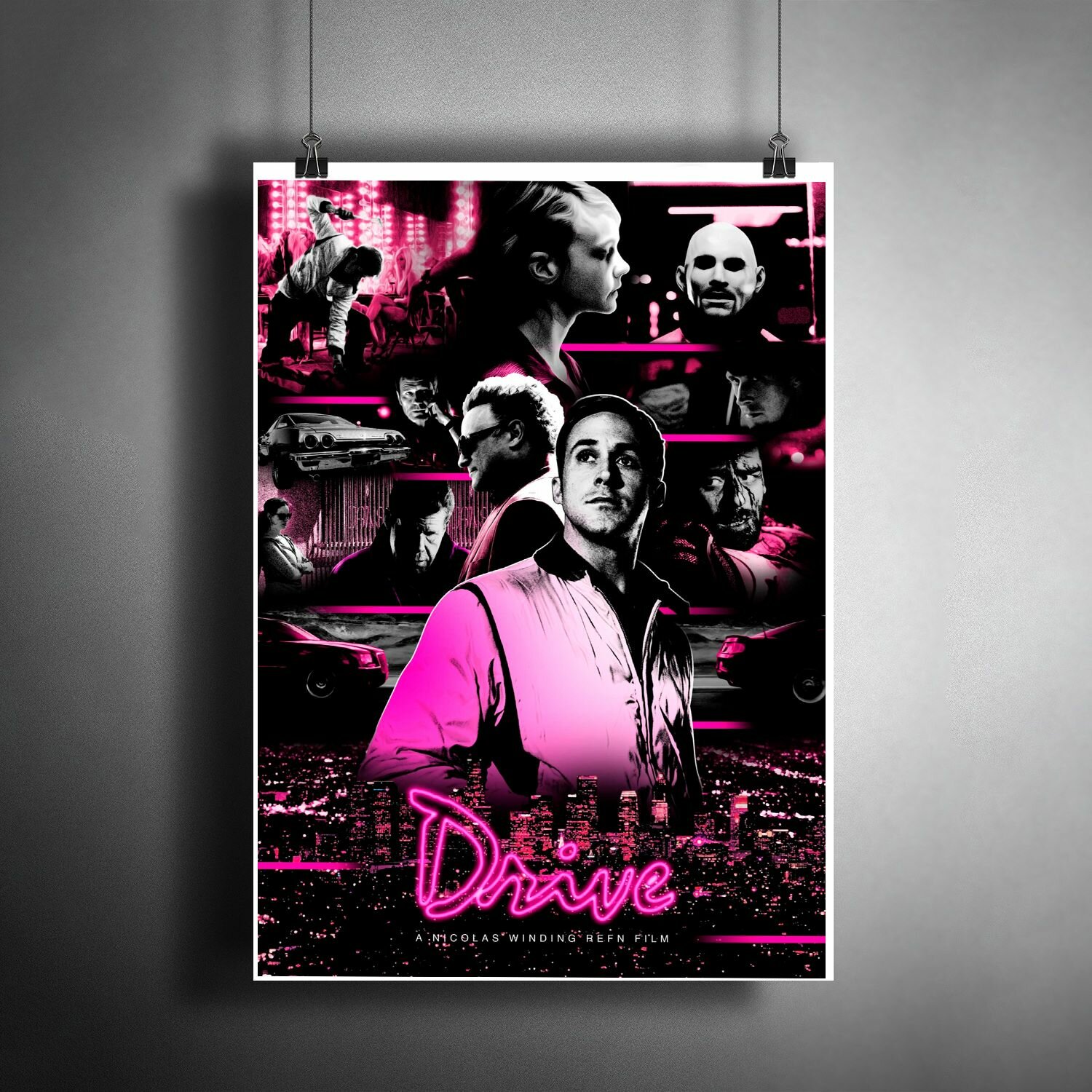 Постер плакат "Фильм: Драйв. Drive. Актёр Райан Гослинг" / Декор для дома, офиса, комнаты, квартиры, детской A3 (297 x 420 мм)
