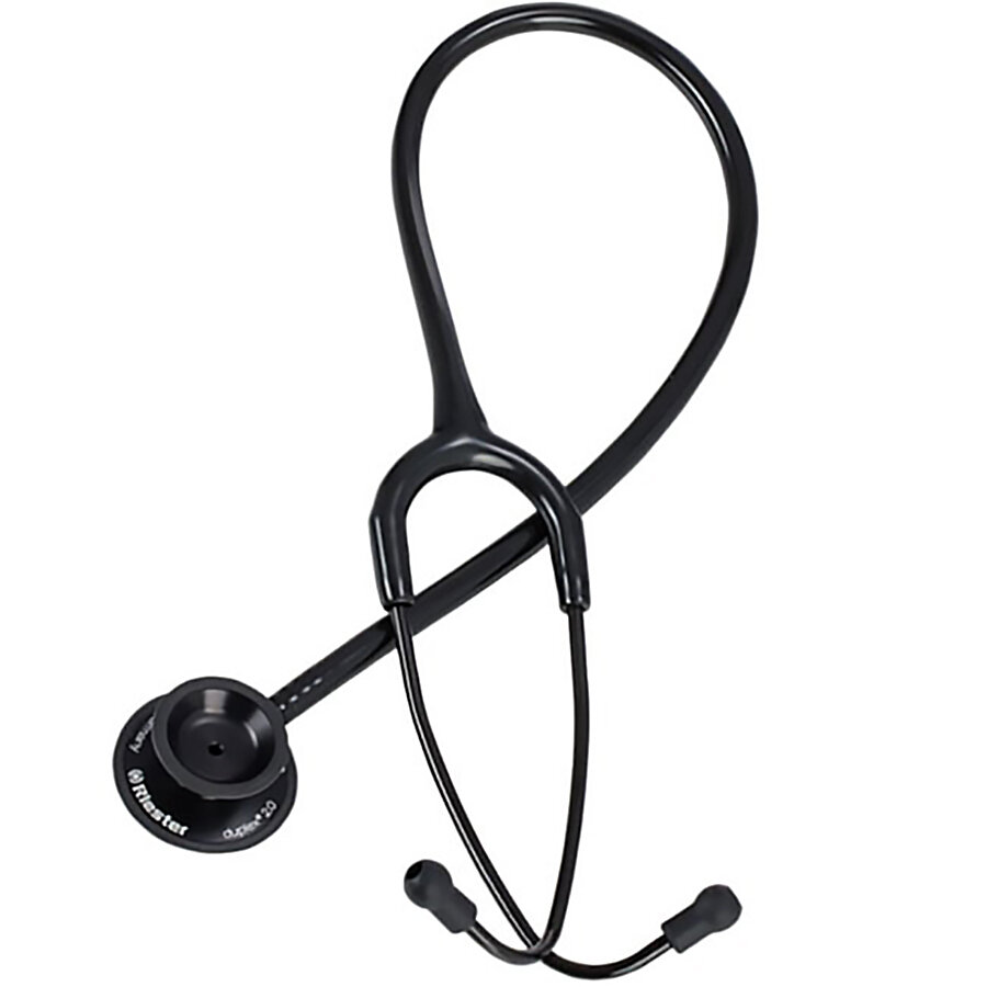 Стетоскоп Duplex алюминиевый "черная классика", с запасными вкладышами и мембраной.