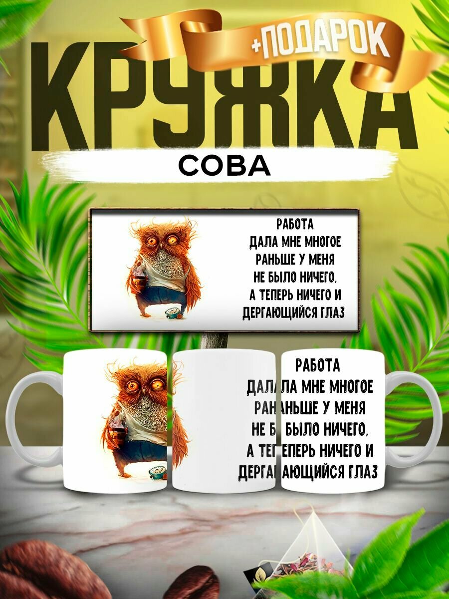 Прикольная кружка мем Сова