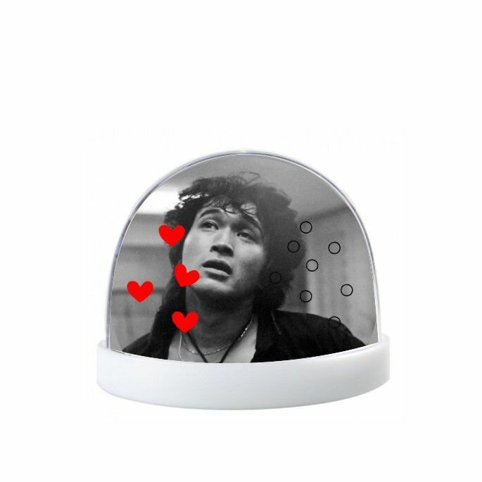 Водяной шар Кино, Виктор Цой №6, блестки-сердечки