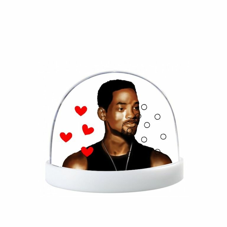 Водяной шар Уилл Смит, Will Smith №3, Блестки-сердечки