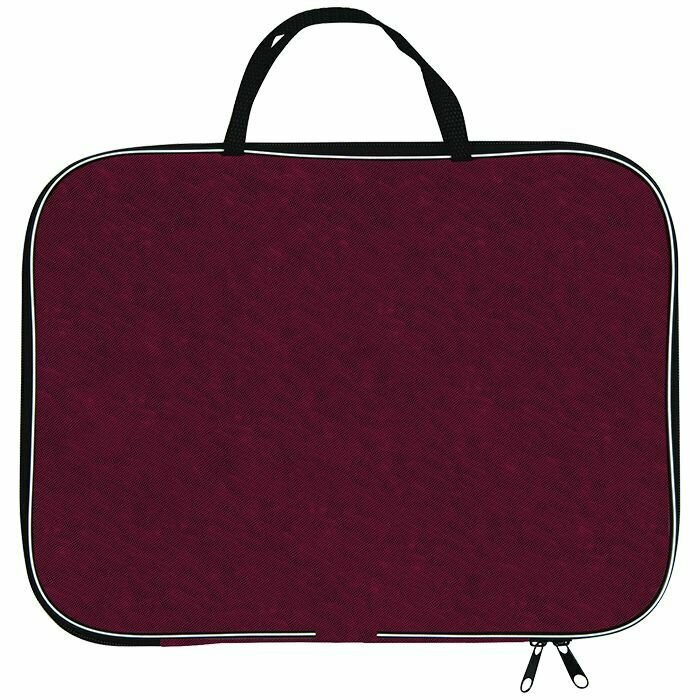 Сумка папка для тетрадей, бумаг, документов А3 deVente "Oxford" 45*34*2см, ручки до 24см, молния с 3-х сторон, текстиль, бордовая