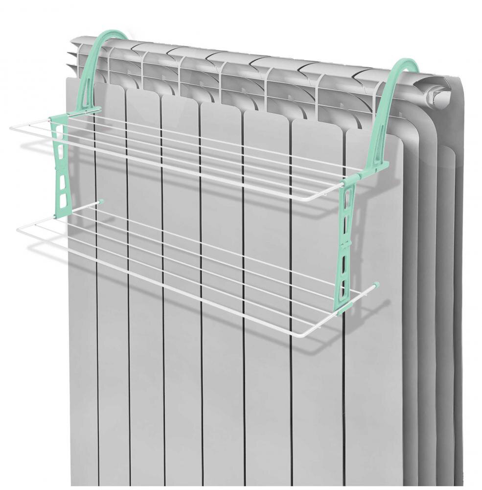 Сушилка для белья на батарею Nika, складная, сушильное полотно 6,1 м, белая