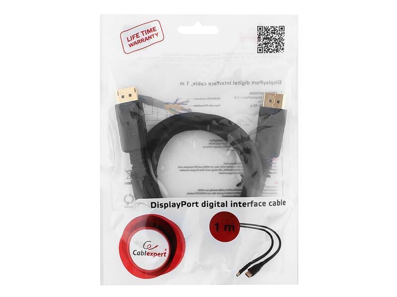 Кабель DisplayPort Gembird/Cablexpert, v1.2 20M/20M, 3m, экран, черный, CC-DP2-10