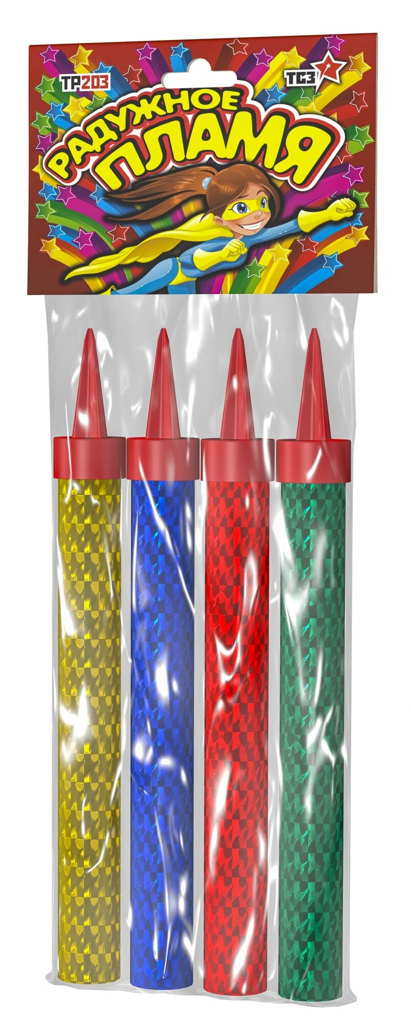 Фонтан Н3 "Радужное пламя" (5 упаковок из 4 фонтанов)