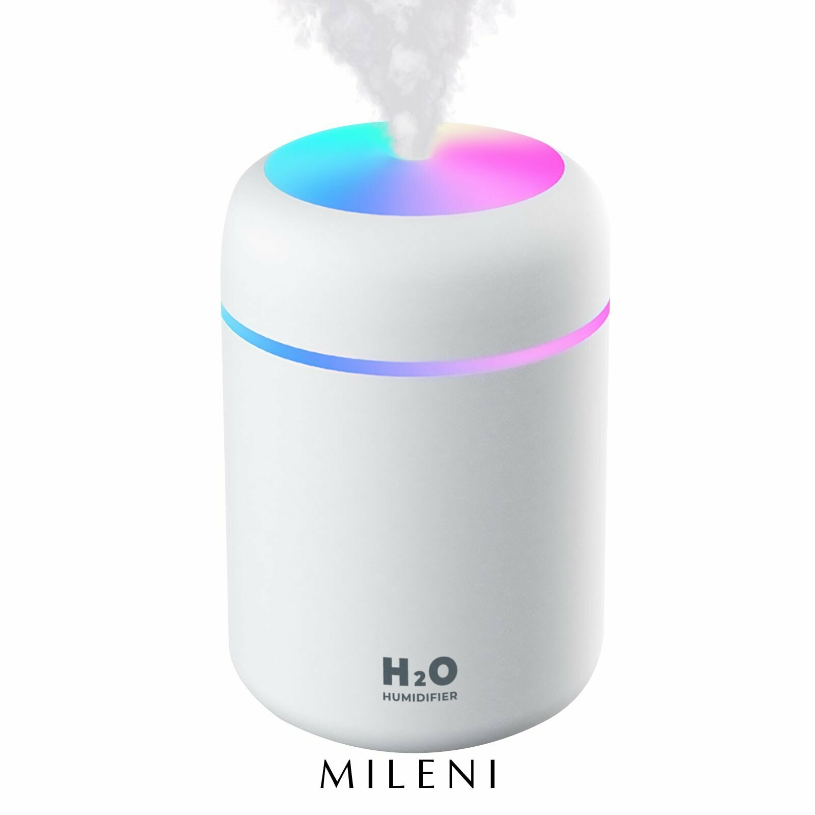 MILENI Увлажнитель воздуха Humidifier H2O, LED-подсветка, USB, 300 мл, белый