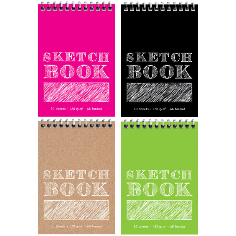Скетчбук-блокнот для эскизов и зарисовок 60л А6 на гребне ArtSpace "Monocolor" 120г/м2 Ассорти ассорти 1 шт