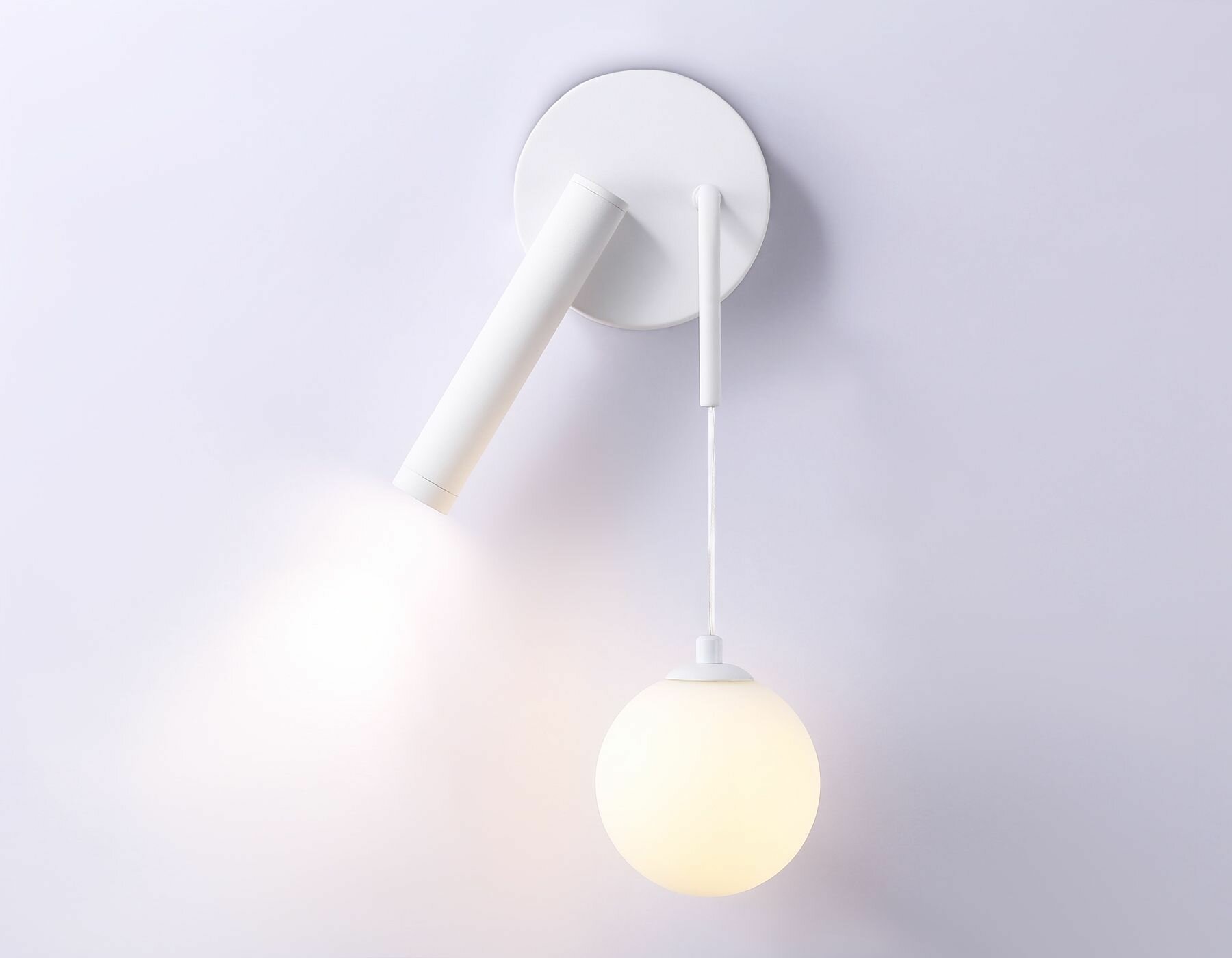 Бра, Настенный светодиодный светильник со сменной лампой 2W 4200K+G9 500*120*120, белый