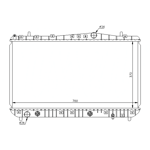 NISSENS 61634 (01313021 / 064040A / 1313021) радиатор системы охлаждения chevrolet: Lacetti (Лачети) 1.4 16v / 1.6 / 1.8