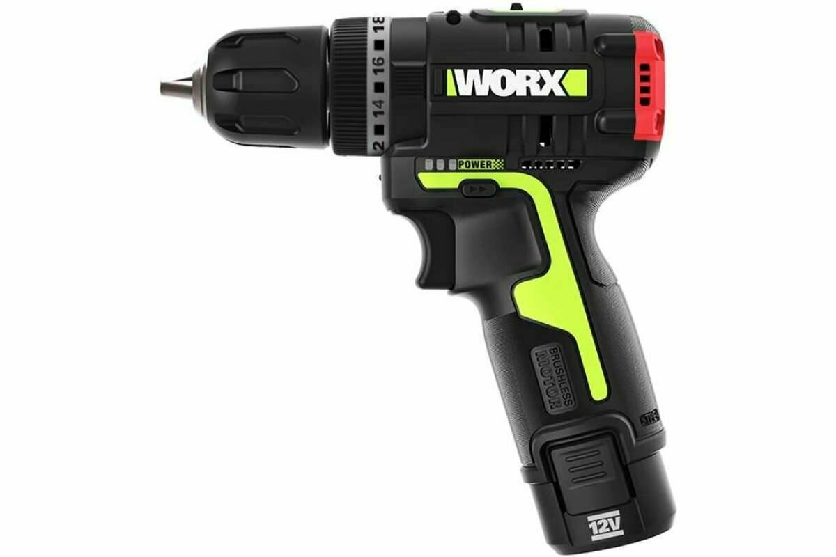 Дрель-шуруповерт WORX Professional аккумуляторный ударный бесщеточный 12В, 40Нм, 2Ач х2, ЗУ, сумка WU131X