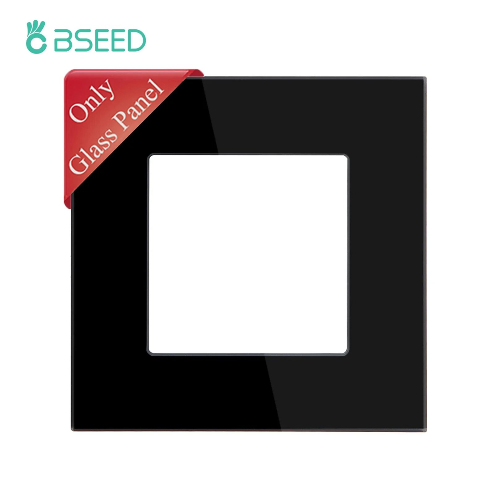 Стеклянная рамка для розетки Bseed Black 1 Frame