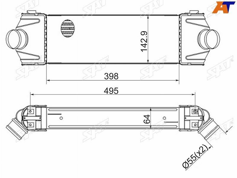 . SAT Радиатор интеркулера для FORD TRANSIT 06-