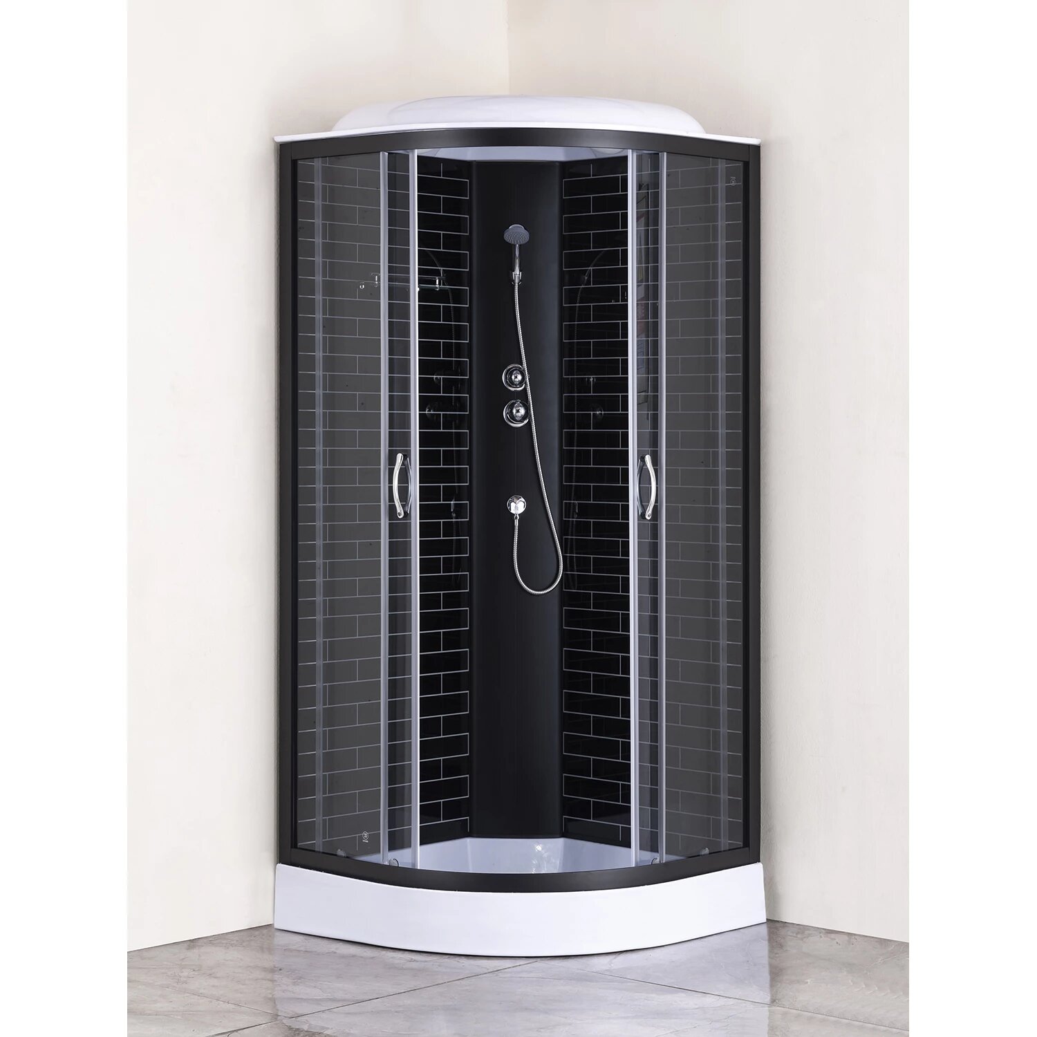 Душевая кабина Loranto SUNWAY 80х80 поддон 13. Черный CS-6680-13GB 80