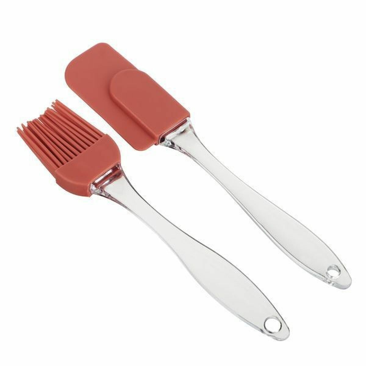 Набор для выпечки 2 предмета (кисточка 17см, лопатка 19см) силикон, цвет в ассортименте, цена за 1 шт.