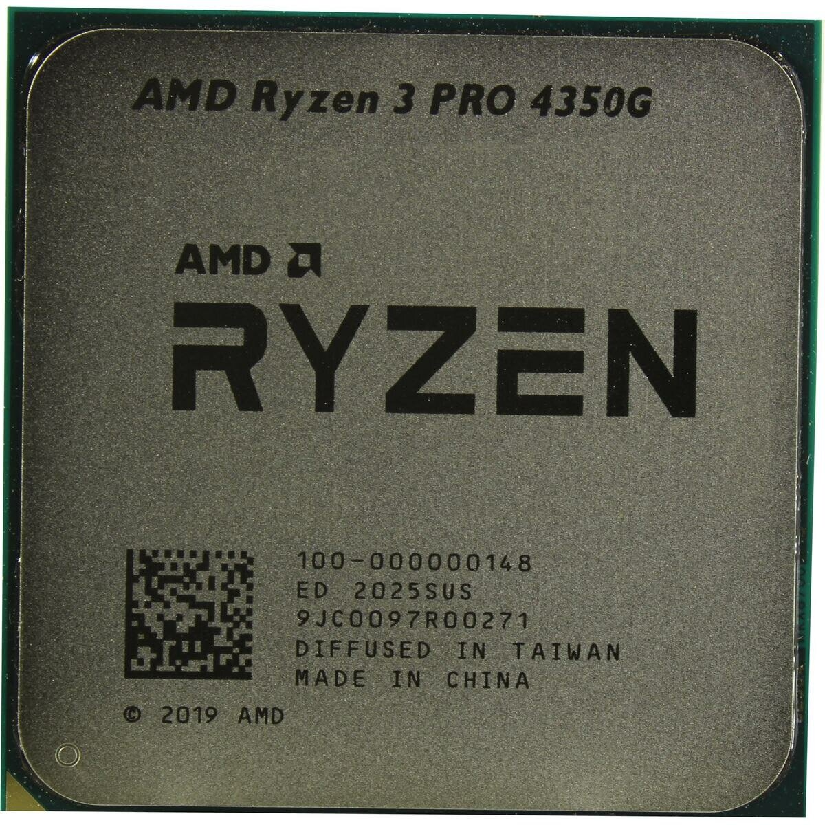 Amd Процессор AMD Ryzen 3 PRO 4350G OEM 3.8 ГГц - 4 ГГц/4 ядра/4 Мб/AMD Radeon Graphics (Renoir)/65 Вт/Socket AM4