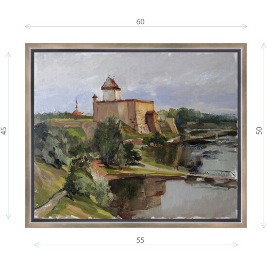 Картина Декор Депо Ксении Черномор Замок на Нарве Матовый холст в раме 50х60 см
