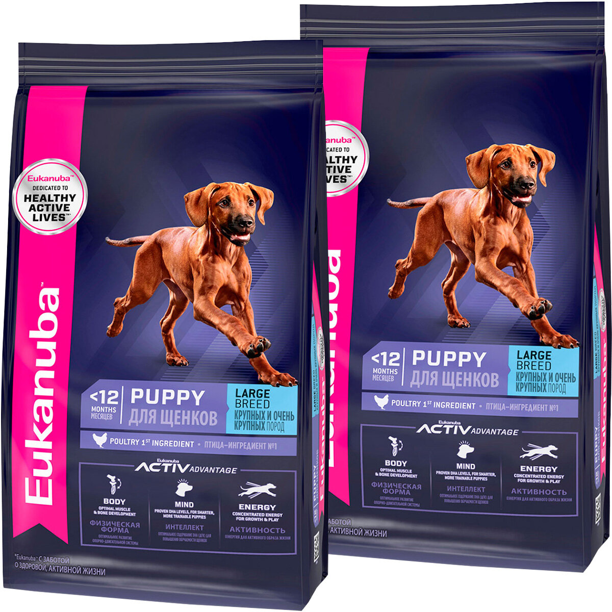 EUKANUBA PUPPY & JUNIOR LARGE BREED для щенков крупных пород (3 + 3 кг)