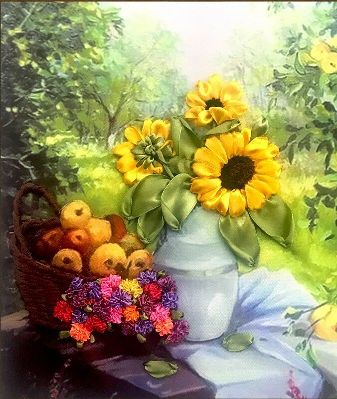 Набор для вышивания FeDi #ЛП3419 Август, Вышивка лентами, 25 х 30 см