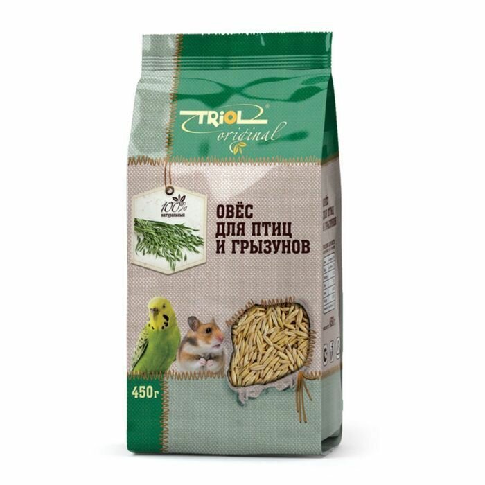 Корм Triol для птиц и грызунов, овес, 450 г.