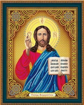 Икона Картина со стразами LP112 "Господь Вседержитель" 27х33 см