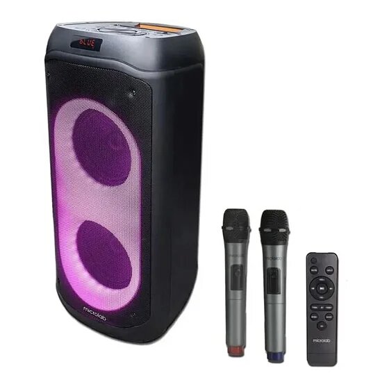 Портативная акустика Microlab "PT802W", RGB подсветка, 2 микрофона в комплекте