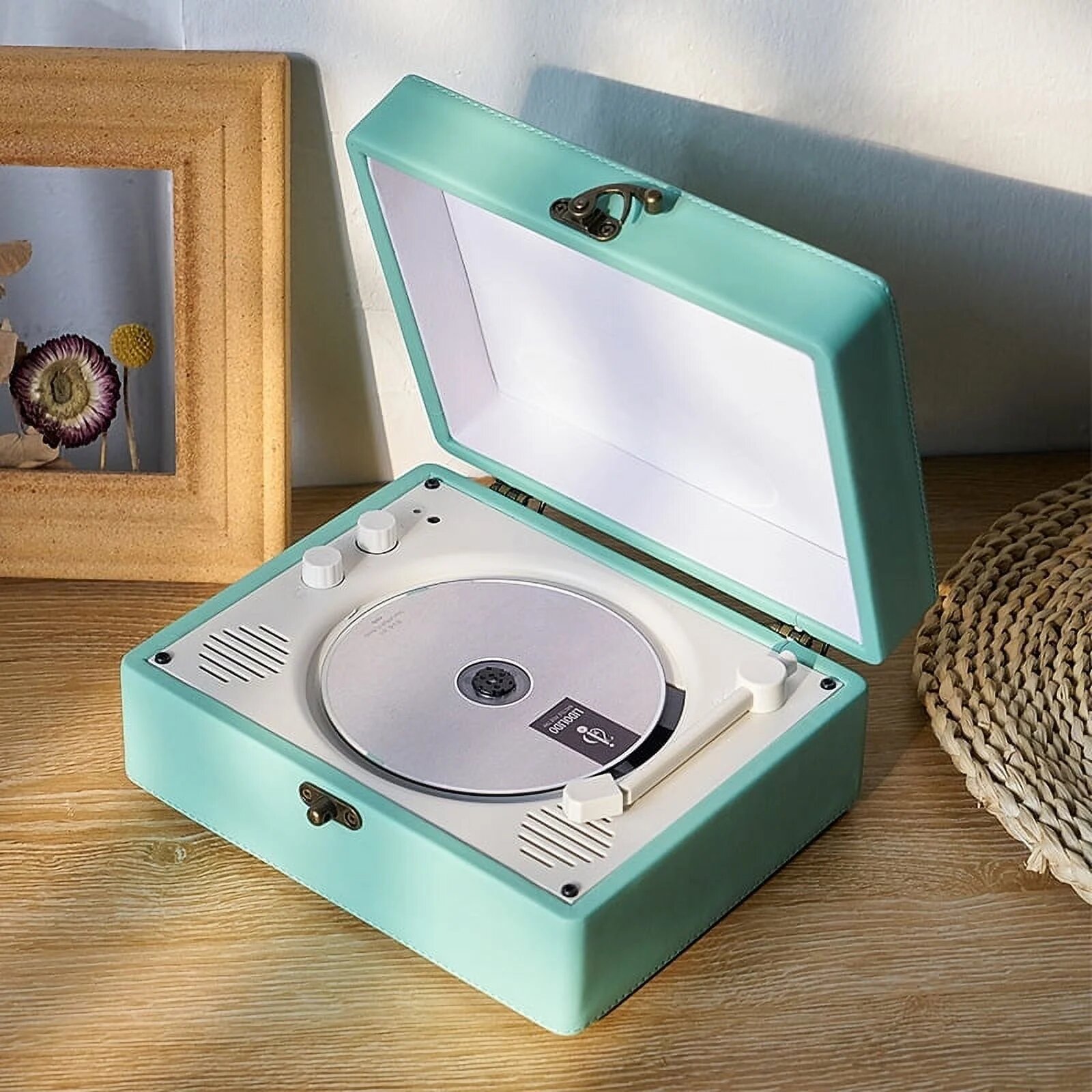 CD-плеер с Bluetooth - Ретро настольные CD-плееры для дома CD-плеер с динамиками, встроенными в HiFi Bluetooth 5.0 FM-поддержка AUX/USB разъем для наушников CD-плеер переносной для детей