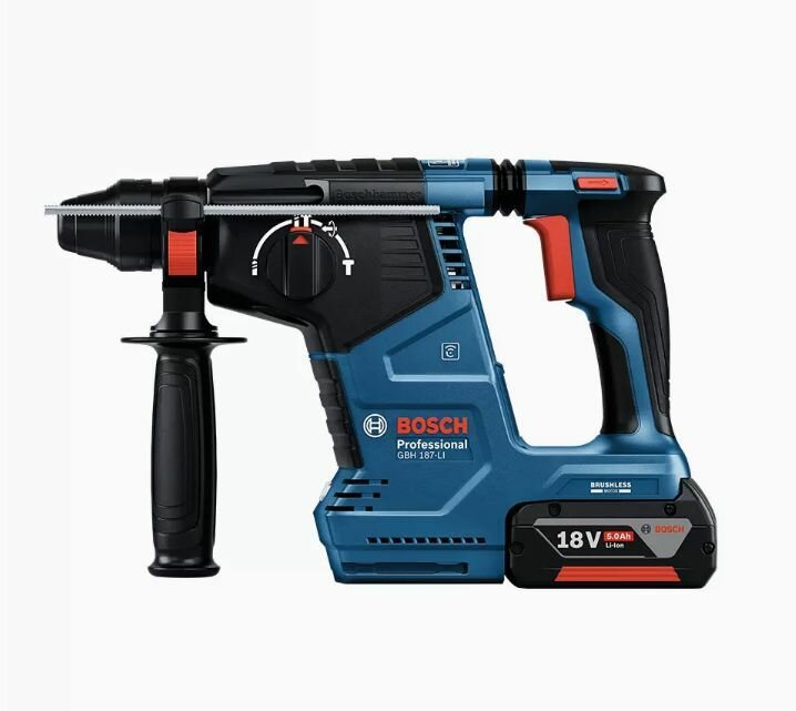 Перфоратор Bosch ударная дрель GBH 187-LI (В комплект входят 2 батареи и зарядное устройство)