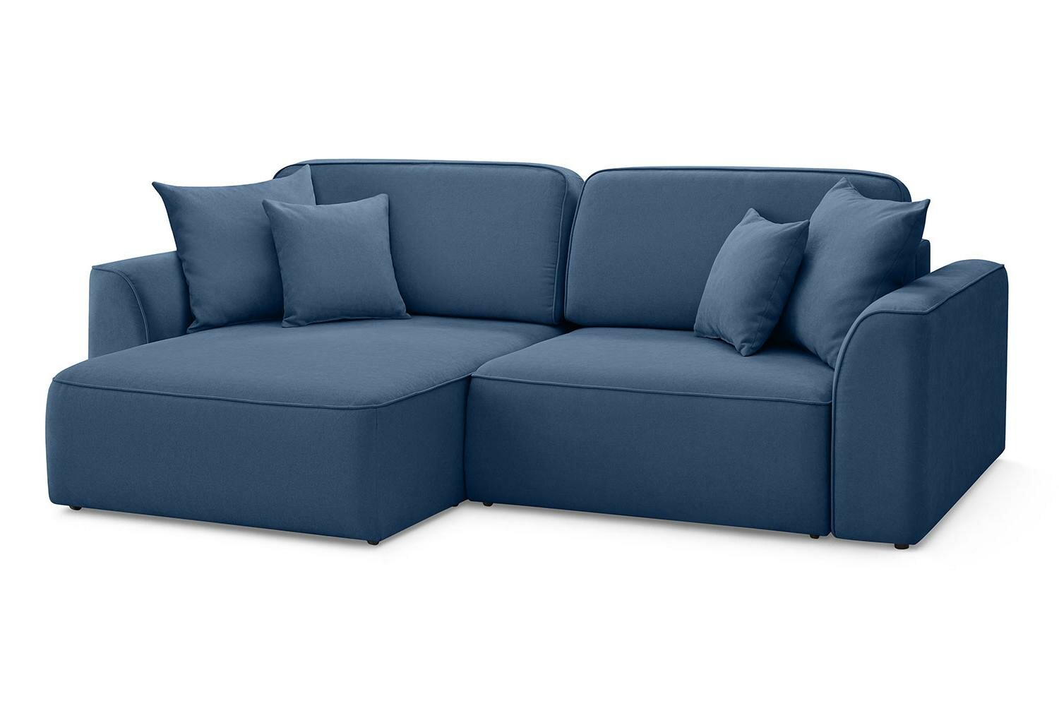 Угловой диван-кровать SOLANA Сиэтл, 251х86х170 см, обивка велюр, цвет синий