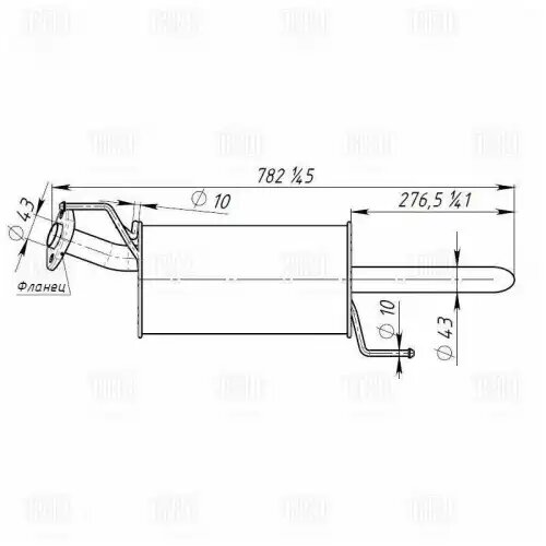 Глушитель Mitsubishi Outlander 2.0i/2.4i 12>