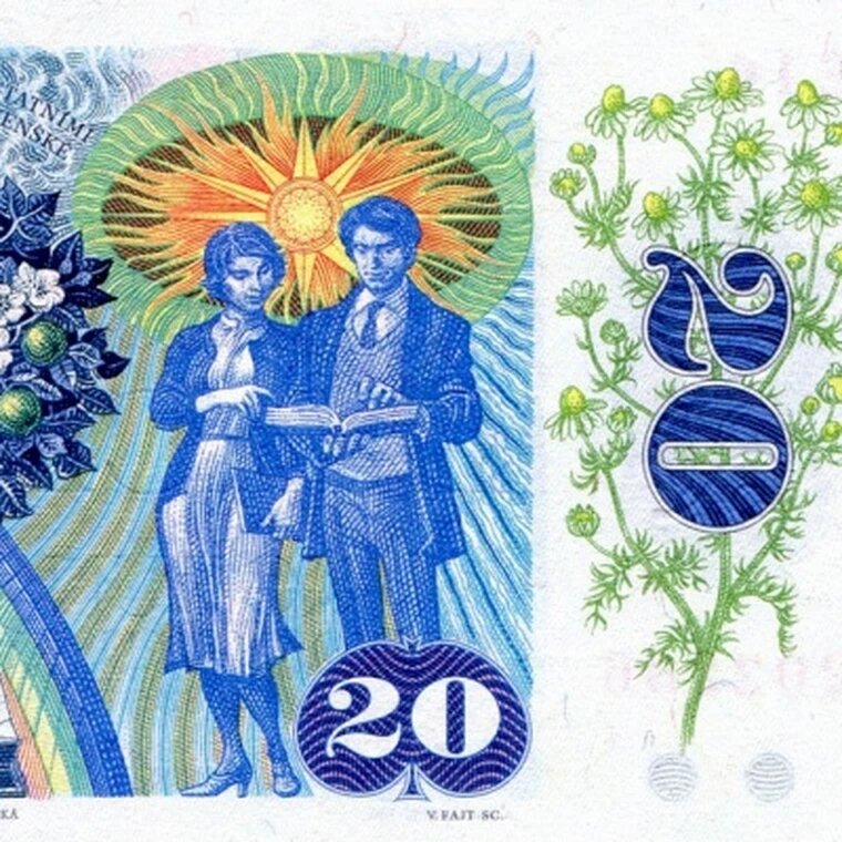 20 крон 1988 Чехословацкая Социалистическая Республика, сувенирная копия, банкноты и купюры редкие коллекционные