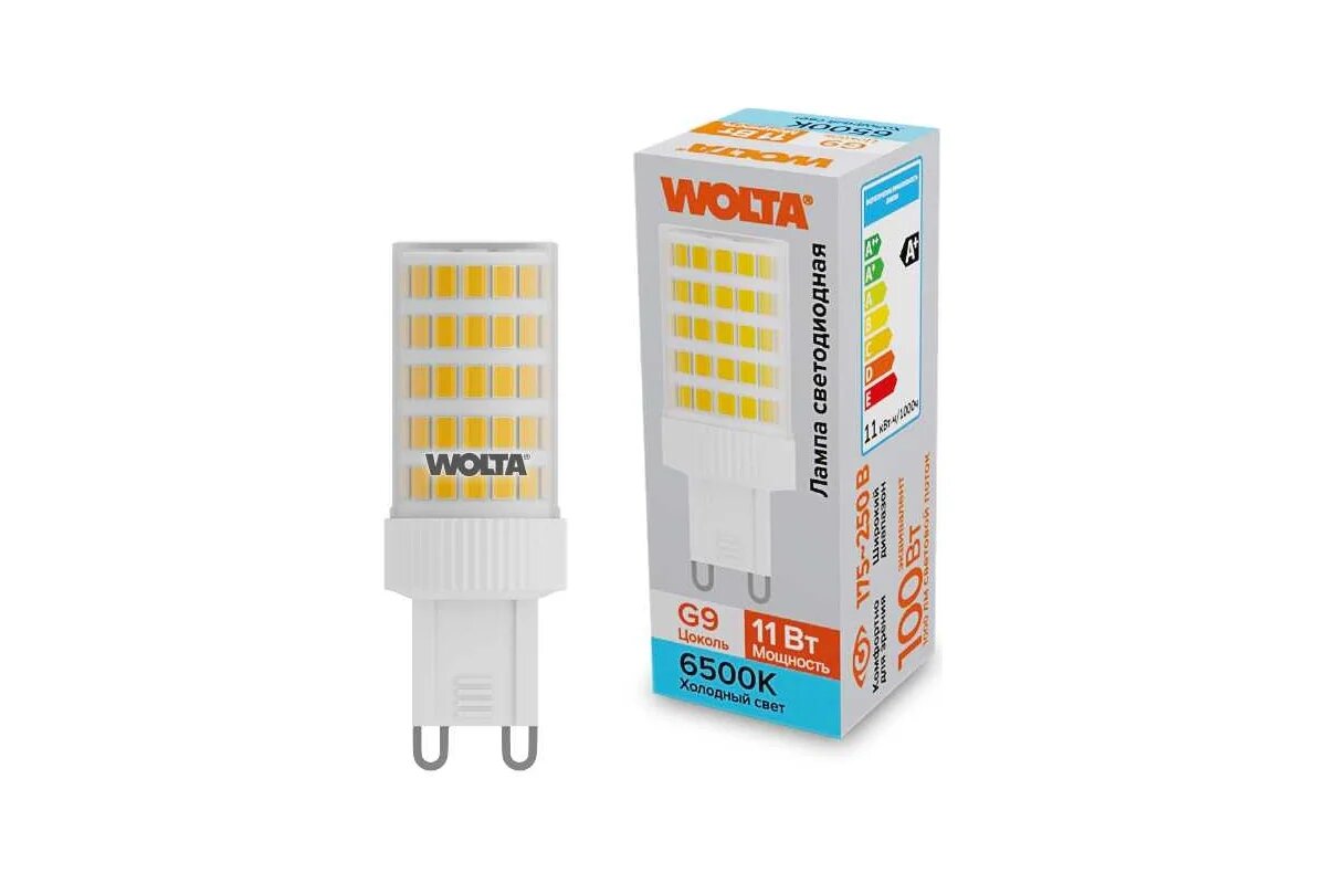 Wolta светодиодная 11Вт 6500K G9 керамическая лампа форма кукуруза WSTD-JCD-11W6KG9-C