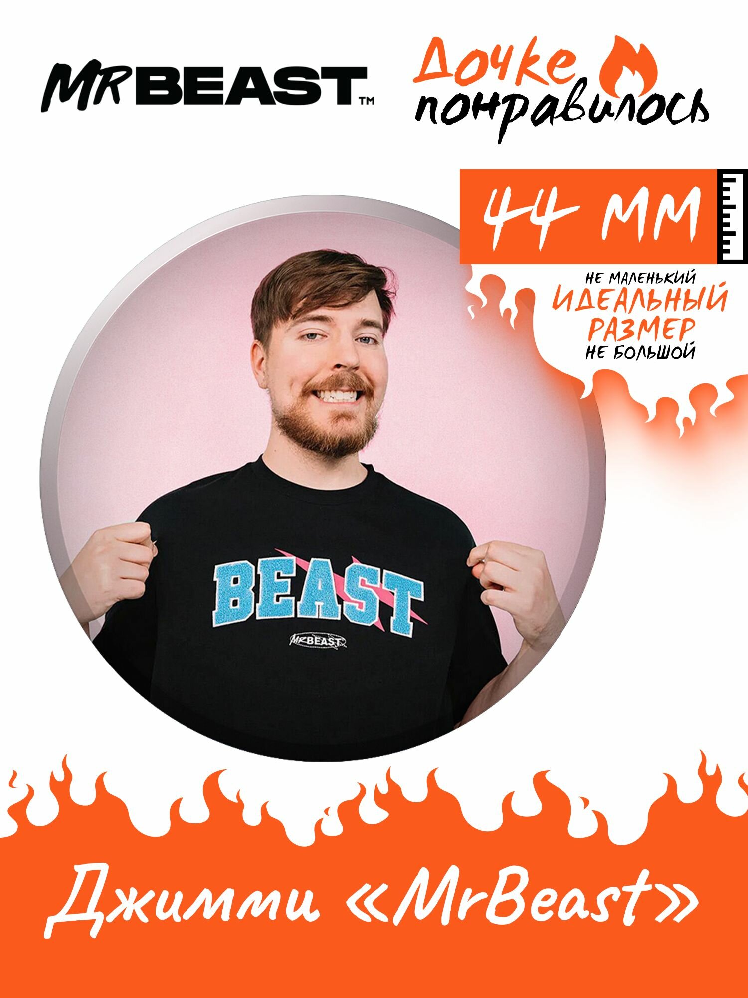 Значок на рюкзак Мистер Бист MrBeast набор