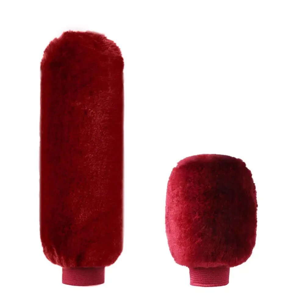 2 шт. плюшевые чехлы на ручку ручного тормоза, Wine Red