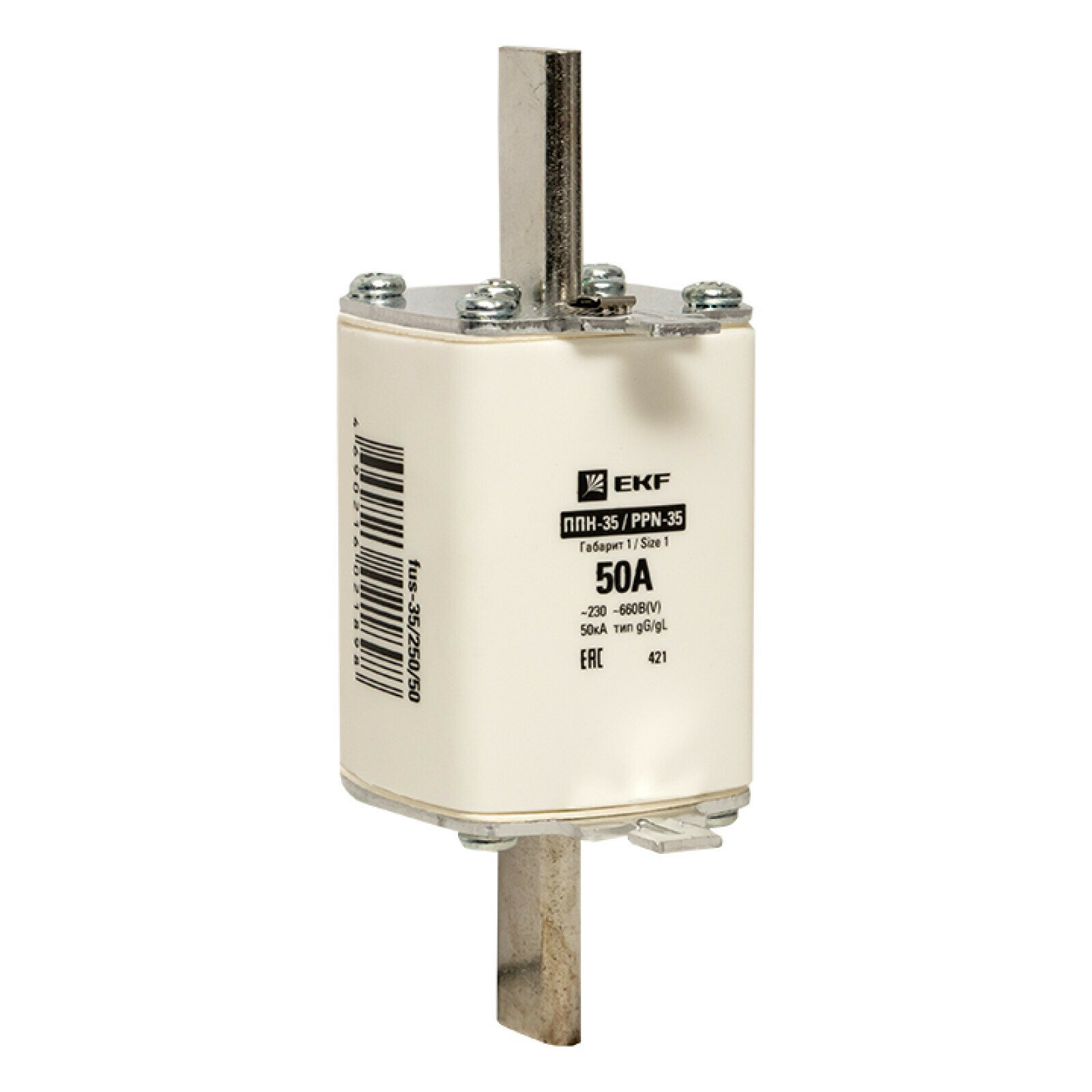 Плавкая вставка EKF ППН-35, 250/50A, керамический корпус, кварцевый наполнитель