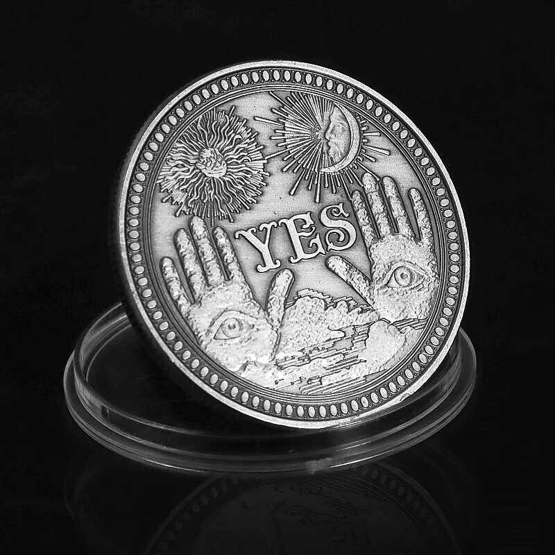 Металлическая сувенирная монета "Да/Нет" Silver coin