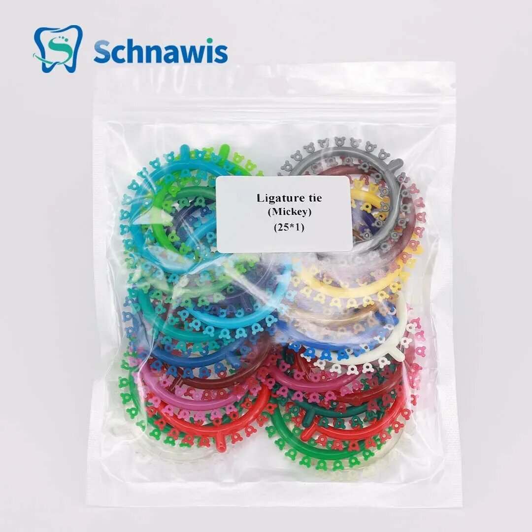 Ортодонтические эластичные лигатуры силиконовые сердечки Mouse