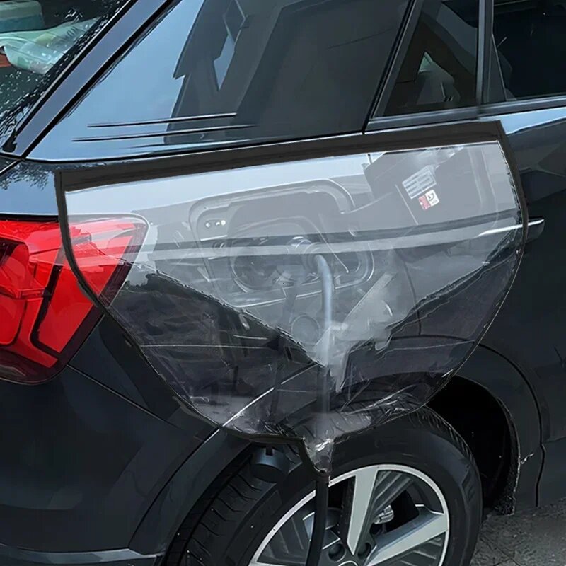 Дождевик для зарядки автомобиля, аксессуары для уличного электромобиля, зарядный пистолет, водонепроницаемый автомобильный чехол, защита от снега и дождя Black