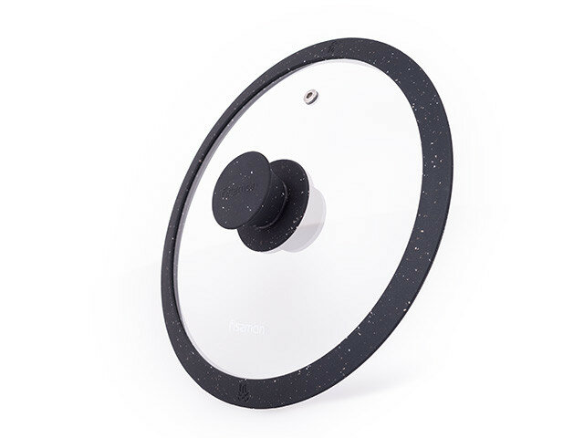 19902 FISSMAN Крышка ARCADES 22см с силиконовым ободком, цвет черный (стекло)