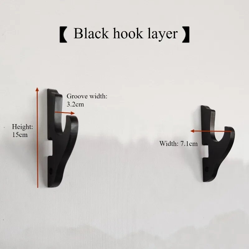 Черный настенный крючок Black layer 15см