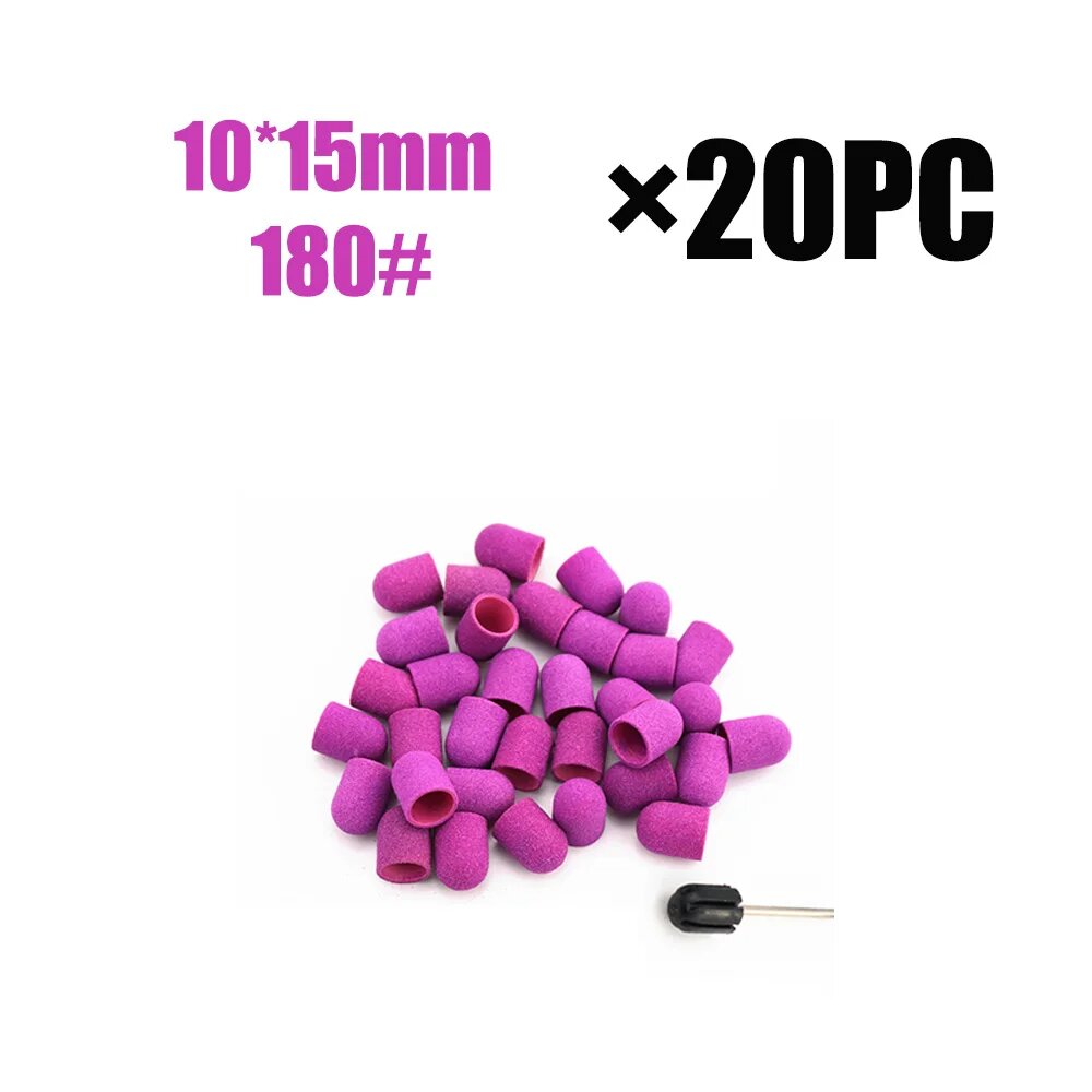 Шлифовальные колпачки 10*15 мм 180# фиолетовые 20 шт