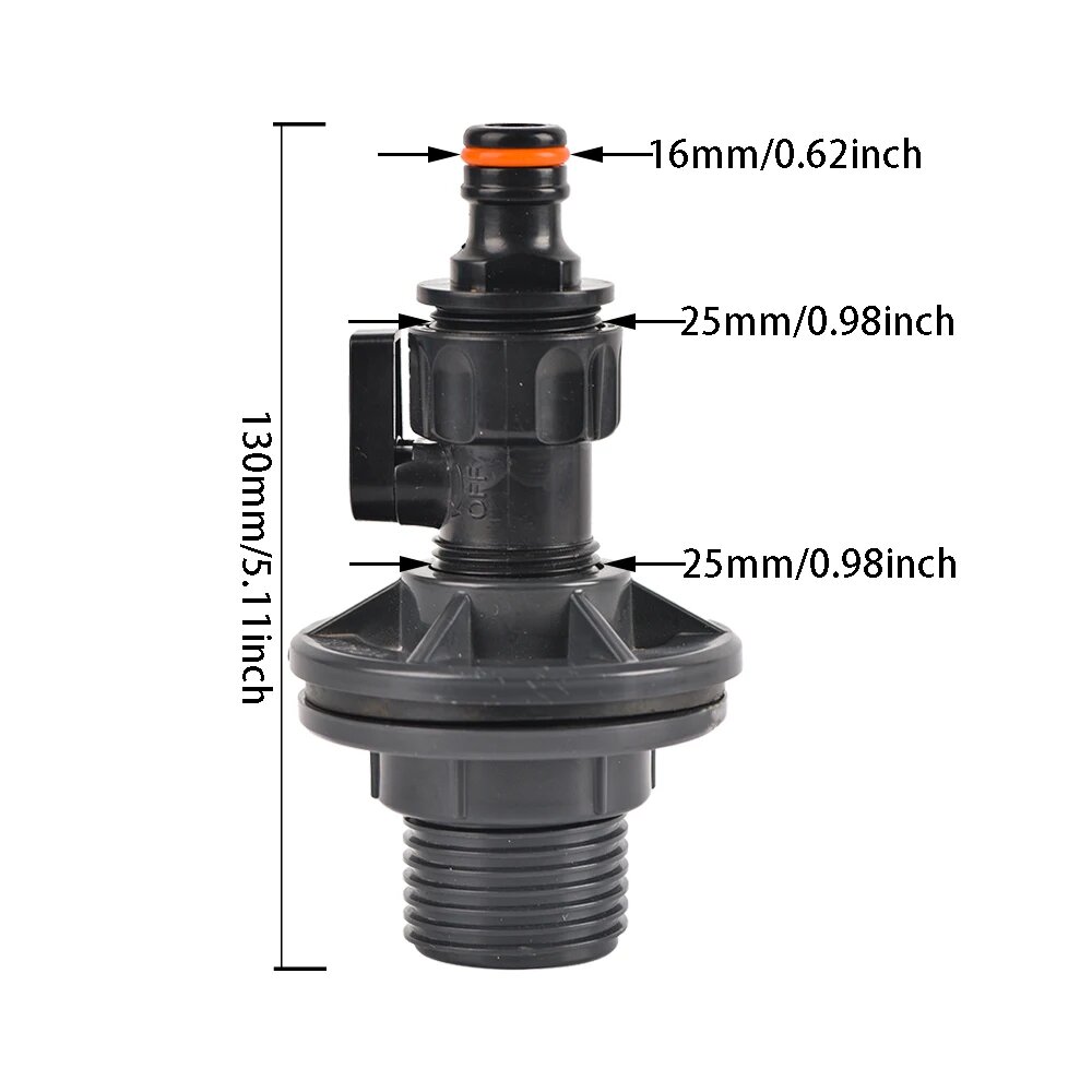 Комплект клапанов для дождевой бочки ПВХ 1/2 3/4 дюйма K